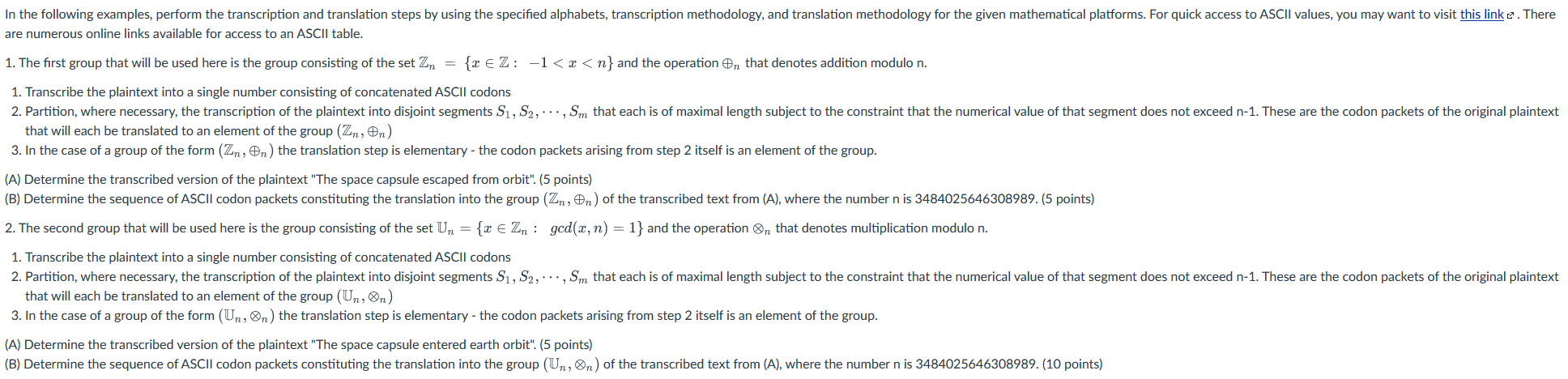 In the following examples, perform the transcription | Chegg.com