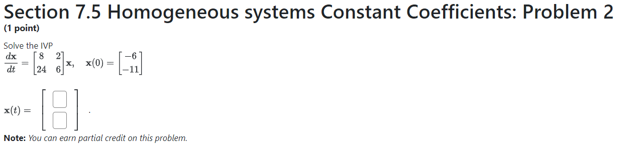Solved Section 7.5 Homogeneous systems Constant | Chegg.com