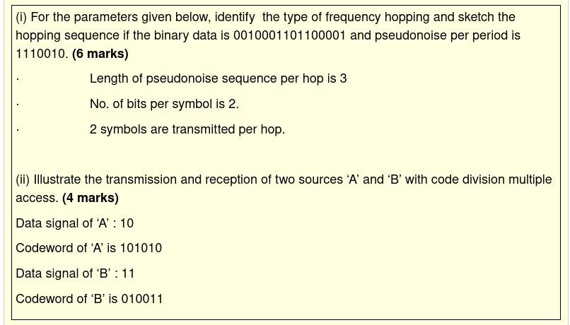 Solved (1) For the parameters given below, identify the type | Chegg.com
