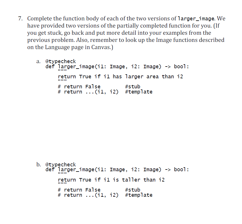 Solved How to Design Functions Worksheet 1. For each of the | Chegg.com