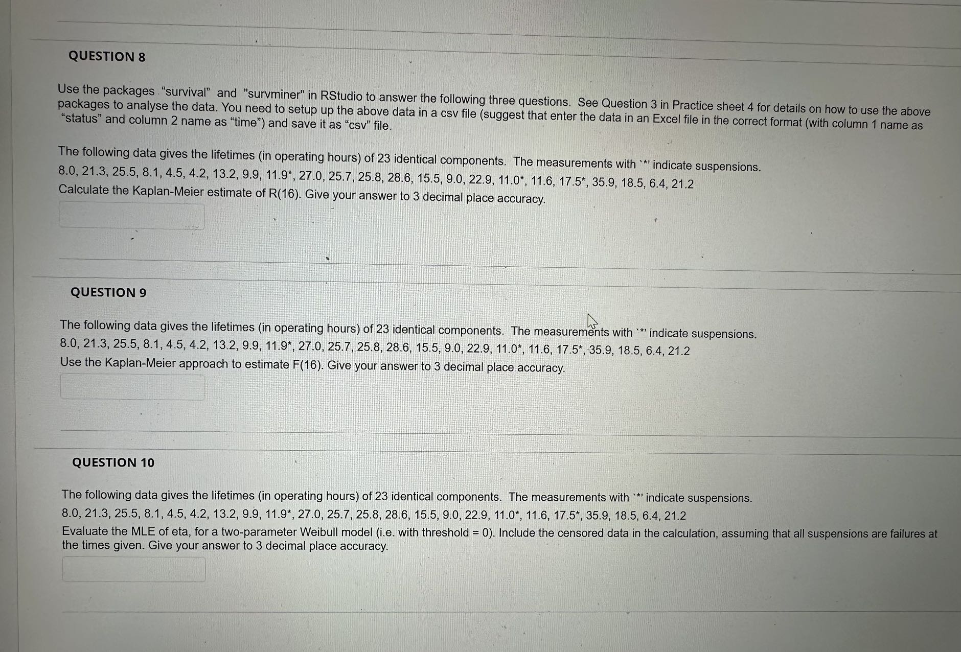 Solved A system has reliability function | Chegg.com