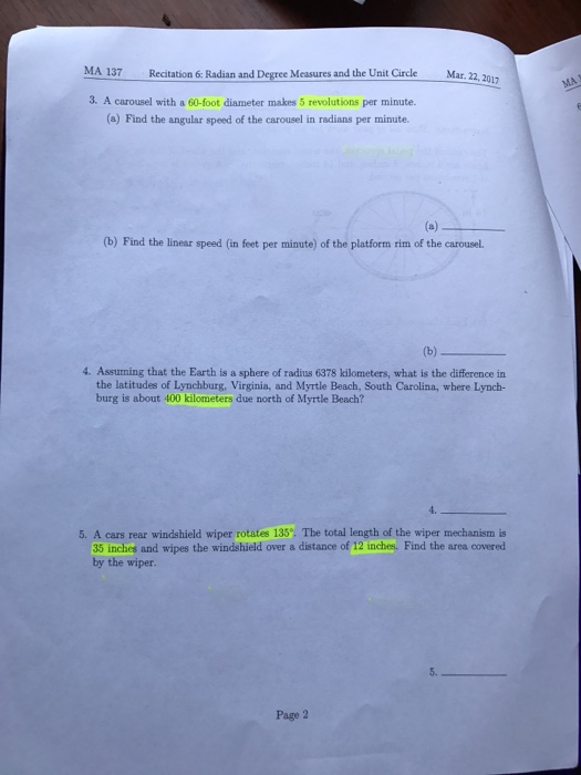 Solved A carousel with a 60-foot diameter makes 5 | Chegg.com