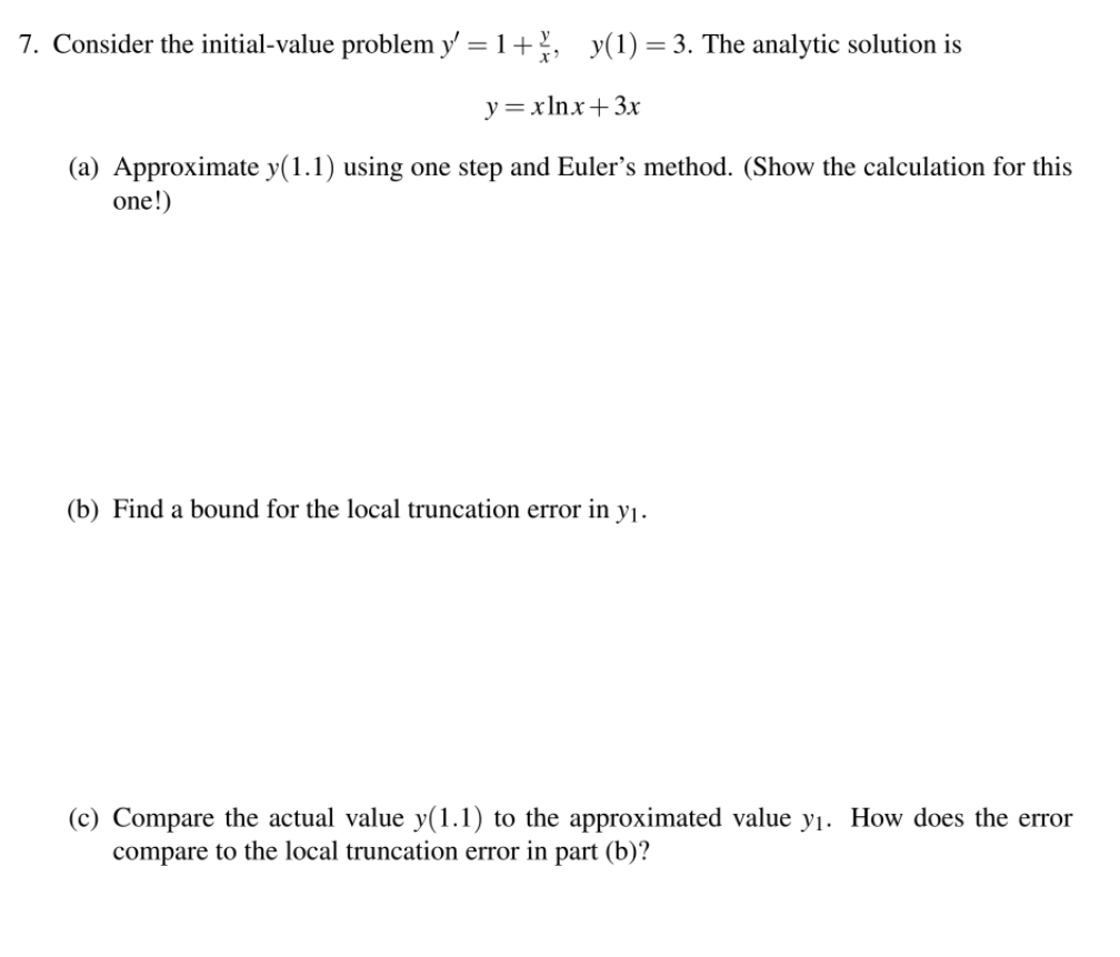 Solved Consider the initial-value problem y ′ = 1+ y x , | Chegg.com