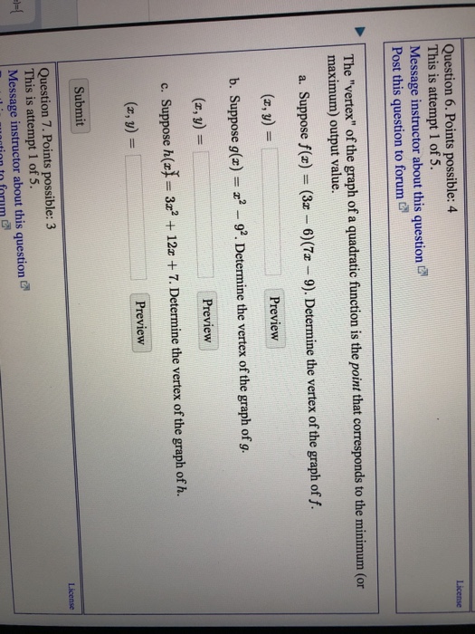 Solved Question 6. Points possible: 4 This is attempt 1 of | Chegg.com