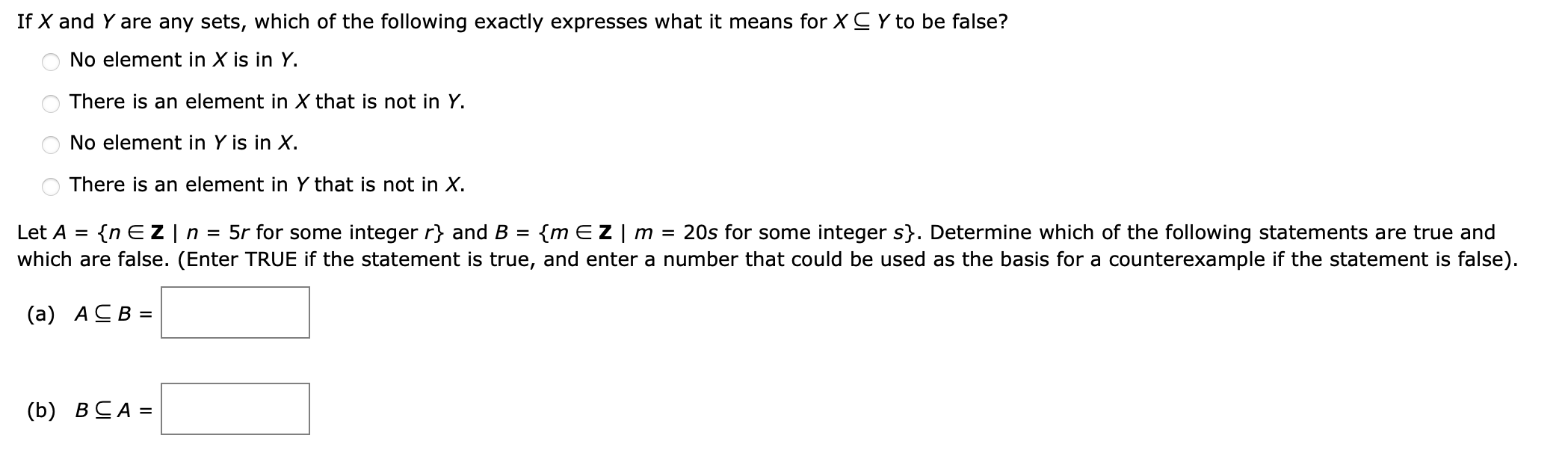 If x ﻿and Y ﻿are any sets, which of the following | Chegg.com