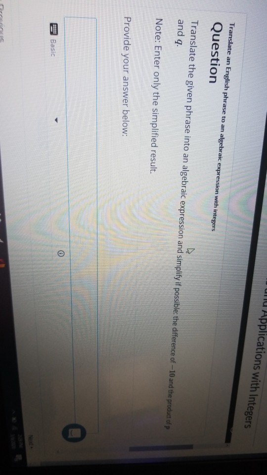 Solved und Applications with Integers Translate an English | Chegg.com