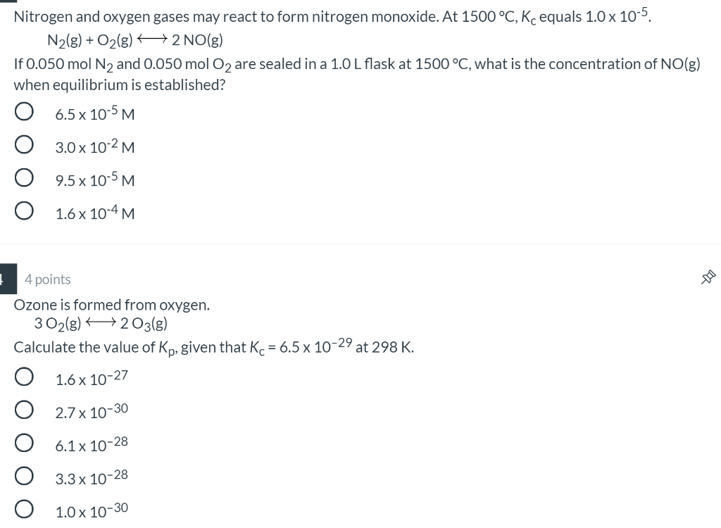Solved Nitrogen and oxygen gases may react to form nitrogen | Chegg.com