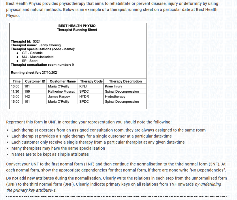 Solved Best Health Physio provides physiotherapy that aims | Chegg.com