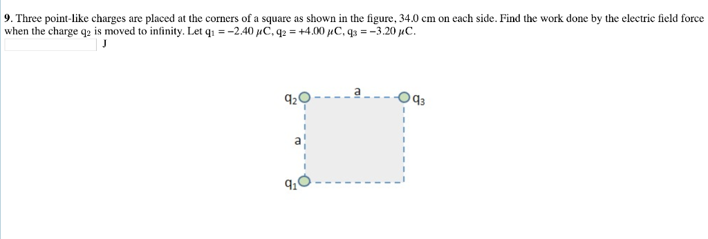 Solved 8. Three point-like charges are placed at the corners | Chegg.com