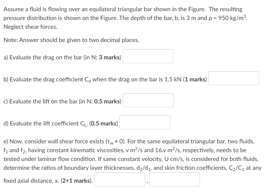 Solved Assume a fluid is flowing over an equilateral | Chegg.com