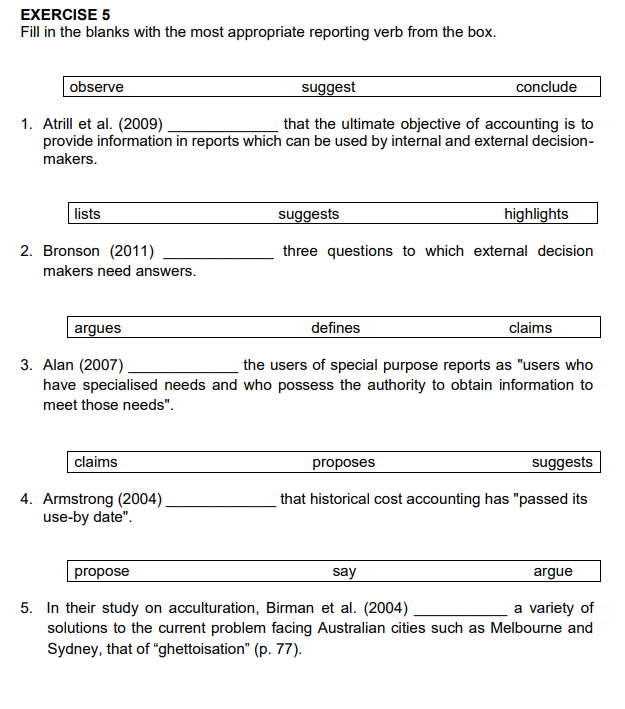 Solved EXERCISE 4 Write in-text citations in APA style using | Chegg.com