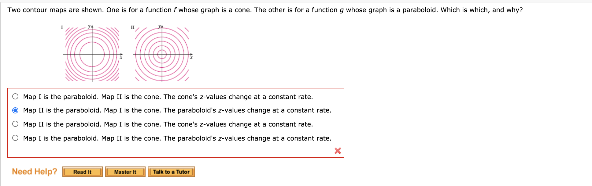 Solved Two contour maps are shown. One is for a function f | Chegg.com