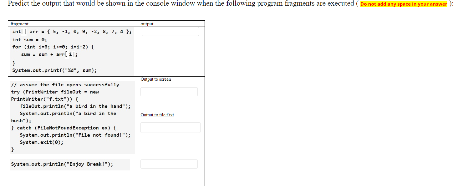 Solved Predict the output that would be shown in the console | Chegg.com