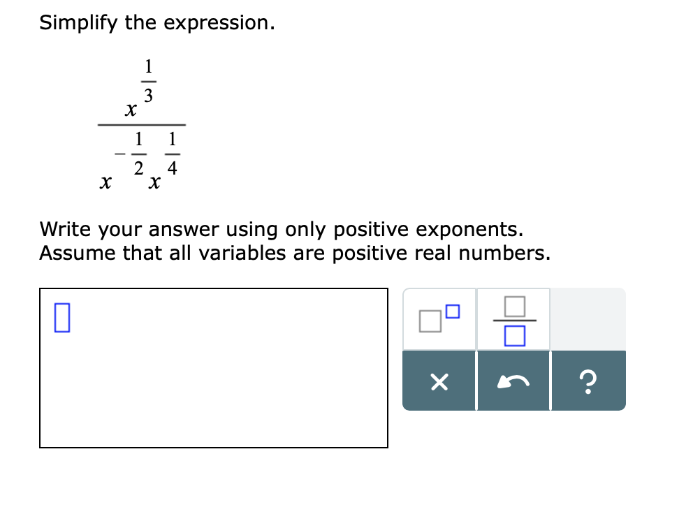 Solved Simplify the expression 1 3 1 1 4 2 Write your answer | Chegg.com
