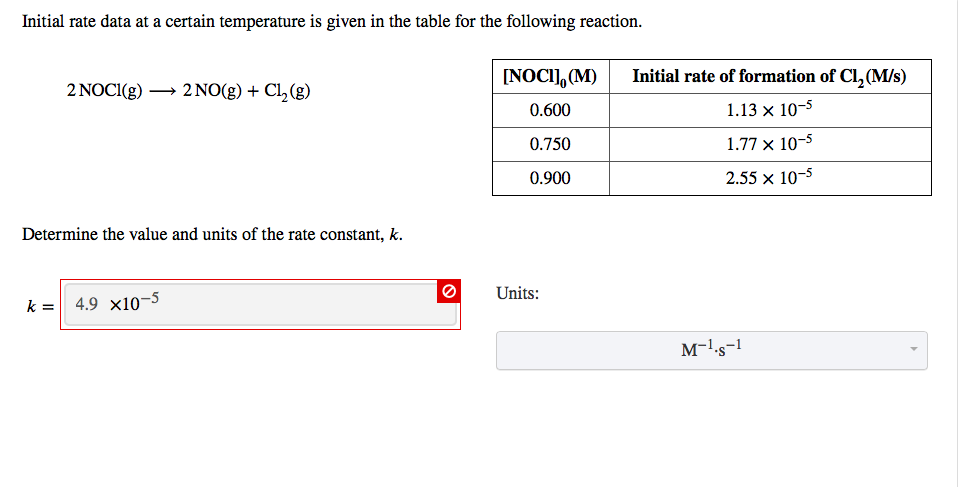 Solved Initial rate data at a certain temperature is given | Chegg.com