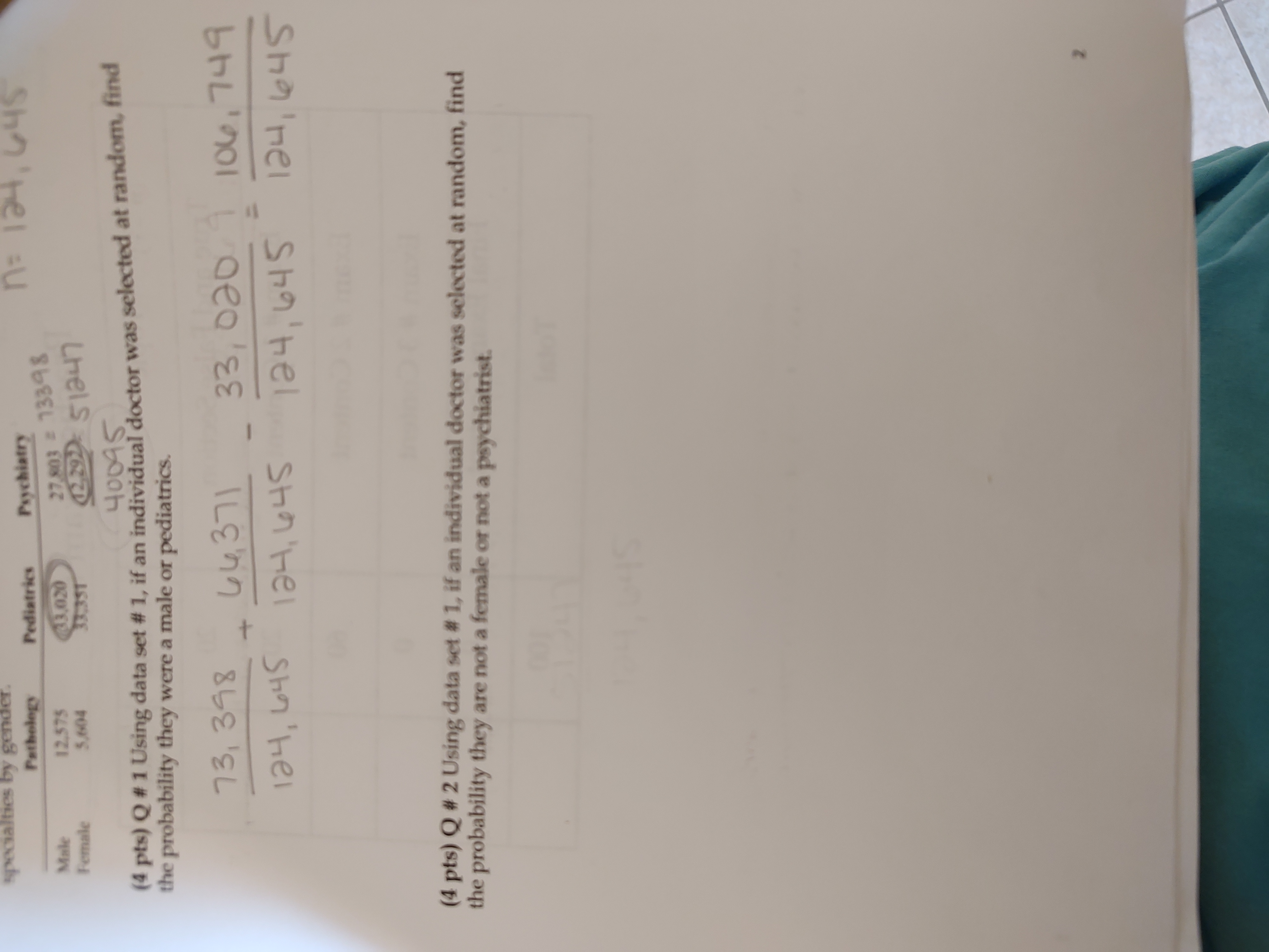 Solved (4 pts) Q # 1 Using data set #1, if an individual | Chegg.com