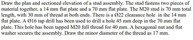 Solved Draw the plan and sectioned elevation of a stud | Chegg.com