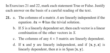 Solved In Exercises 21 and 22, mark each statement True or | Chegg.com