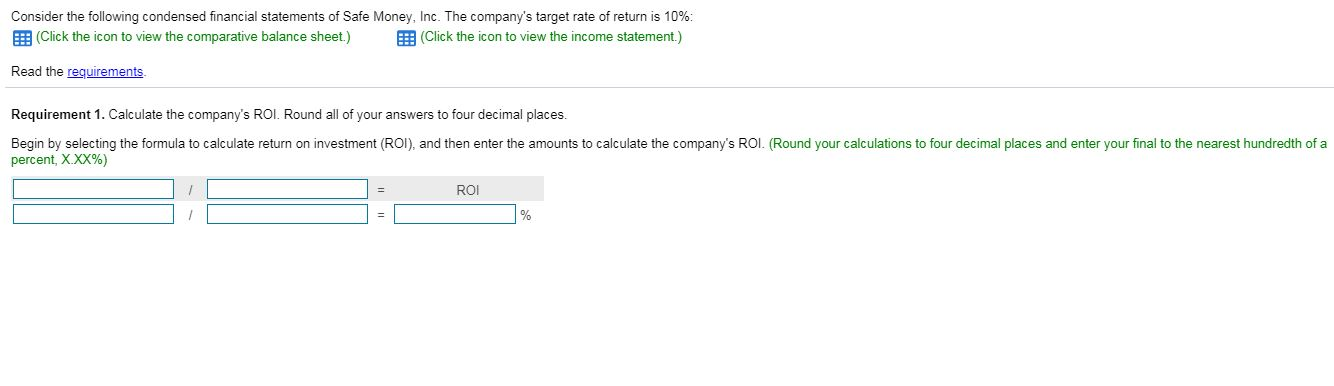 Solved Consider the following condensed financial statements | Chegg.com