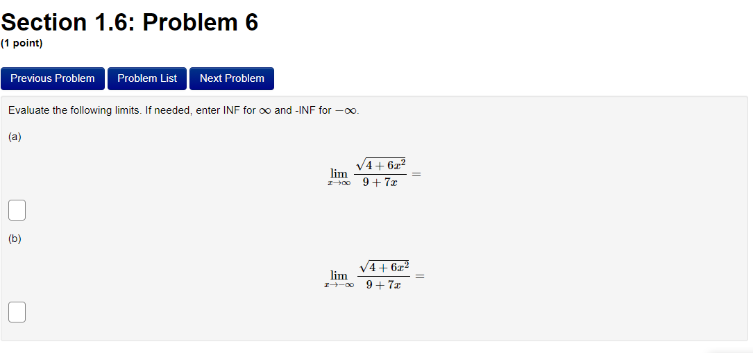 Solved Section 1 6 Problem 6 1 Point Previous Problem