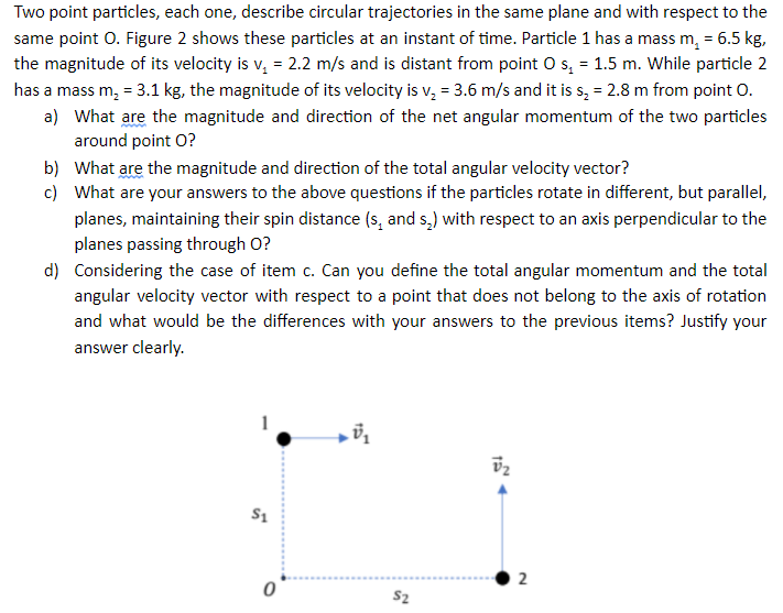 Solved Two point particles, each one, describe circular | Chegg.com