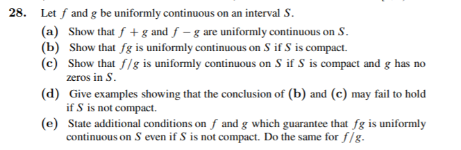 Solved 28 Let F And G Be Uniformly Continuous On An