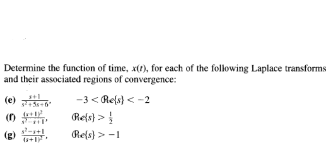 Solved Determine the function of time, x(t), for each of the | Chegg.com