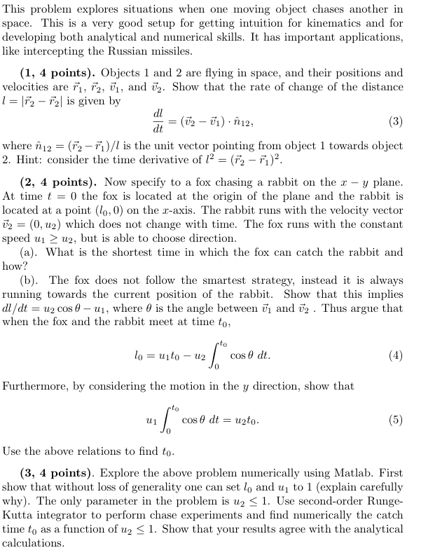 This problem explores situations when one moving | Chegg.com
