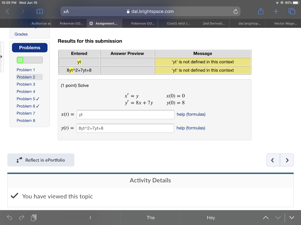 Solved 10:05 PM Wed Jun 10 - 90% AA dal.brightspace.com | Chegg.com