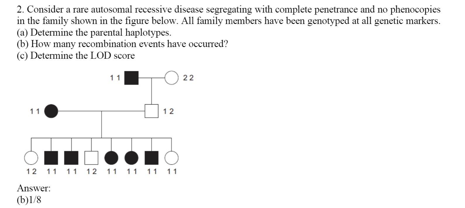 Solved 2. Consider a rare autosomal recessive disease | Chegg.com