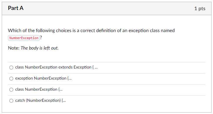 Solved Part A 1 pts Which of the following choices is a | Chegg.com