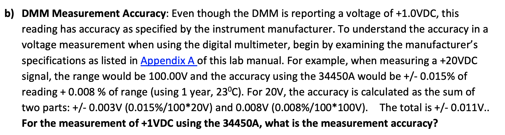 Solved DMM Measurement Accuracy: Even though the DMM is | Chegg.com