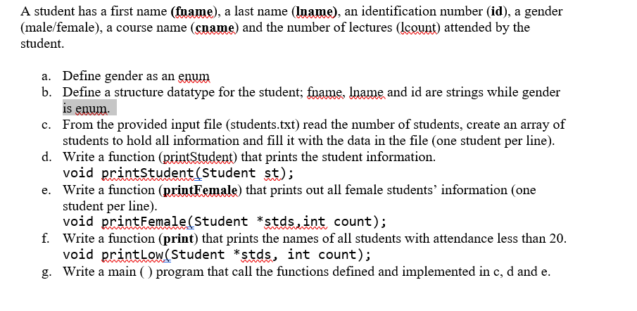 Solved A student has a first name (fname), a last name | Chegg.com