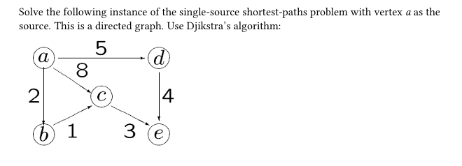 Solved Solve the following instance of the single-source | Chegg.com Solved Solve the following instance of the single-source | Chegg.com