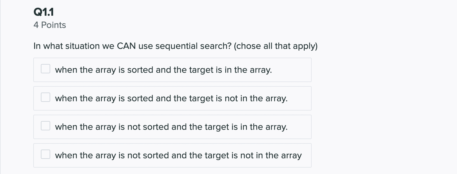 Solved Q1.1 4 Points In what situation we CAN use sequential | Chegg.com