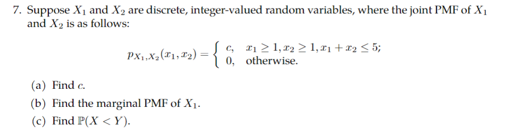 Solved 7. Suppose X1 and X2 are discrete, integer-valued | Chegg.com