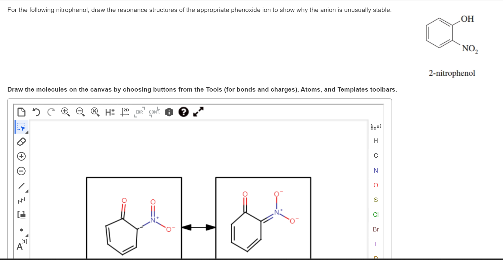 Solved For the following nitrophenol, draw the resonance | Chegg.com