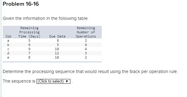 Solved Problem 16-16 Given the information in the following | Chegg.com