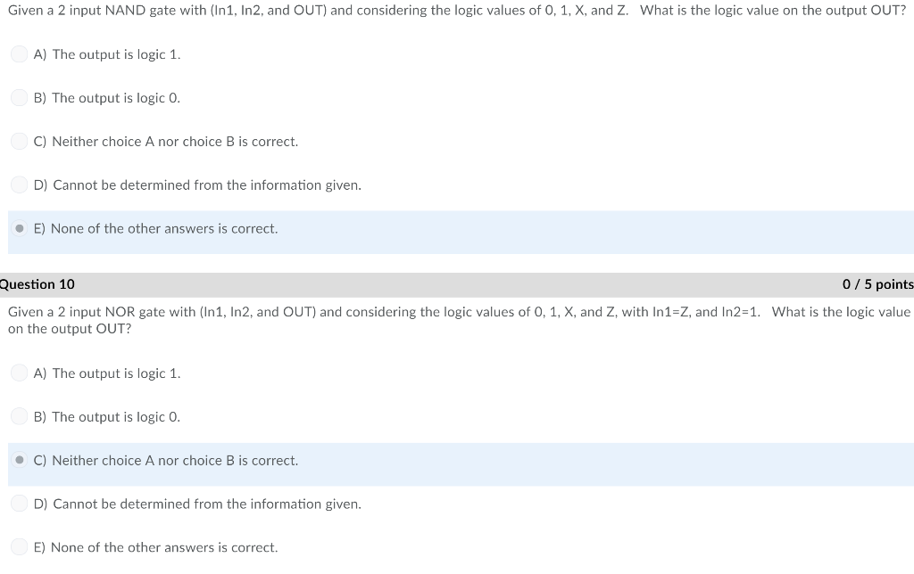 Solved Given a 2 input NAND gate with (In1, In2, and OUT) | Chegg.com