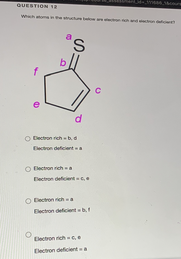 Solved QUESTION 12 ment_id=_111686_1&cours Which atoms in | Chegg.com