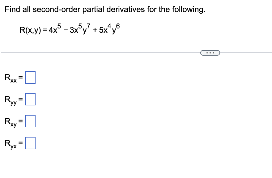 Solved Find all second-order partial derivatives for the | Chegg.com