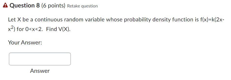 Solved Let X be a continuous random variable whose | Chegg.com