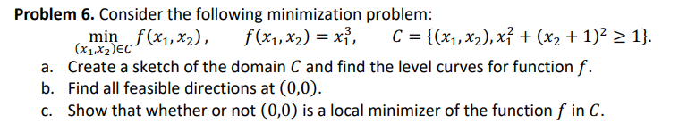 Solved Problem 6. Consider the following minimization | Chegg.com