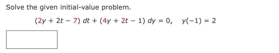 Solved Solve the given initial-value problem. | Chegg.com