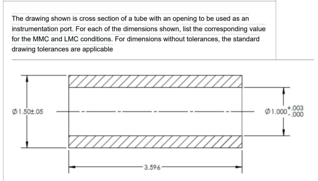 Solved The drawing shown is cross section of a tube with an | Chegg.com