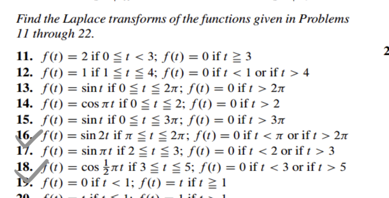 Solved 2 Find the Laplace transforms of the functions given | Chegg.com