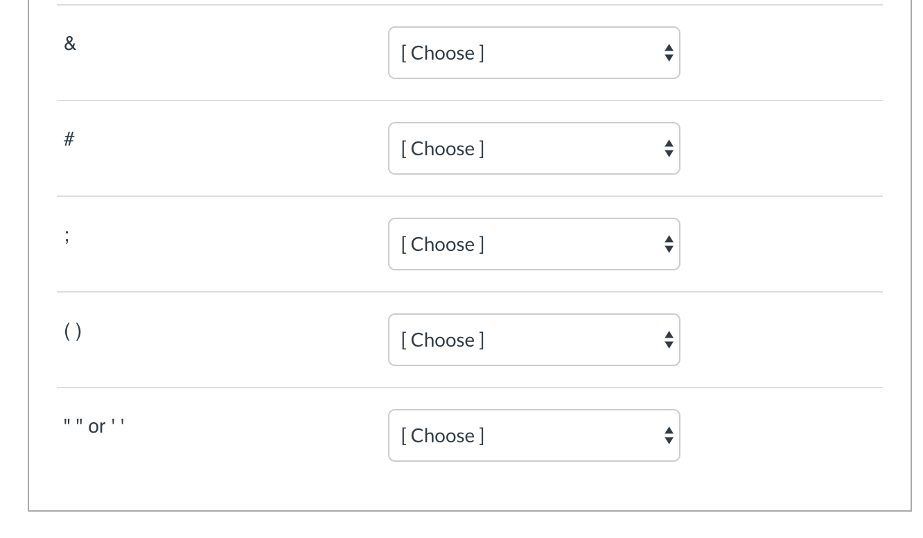 Solved Match the metacharacter on the left with its purpose | Chegg.com