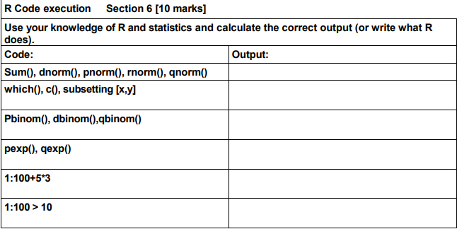 Solved R Code execution Section 6 [10 marks] | Chegg.com