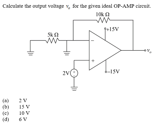 Solved Calculate the output voltage v, for the given ideal | Chegg.com