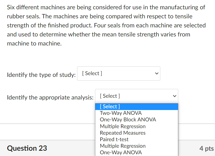 Solved Suppose we conducted a one-way block design with 4 | Chegg.com